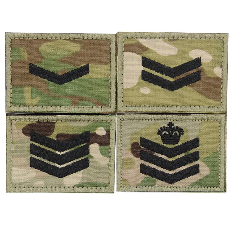 Commando Multicam Black Hook and Loop Rank Patch