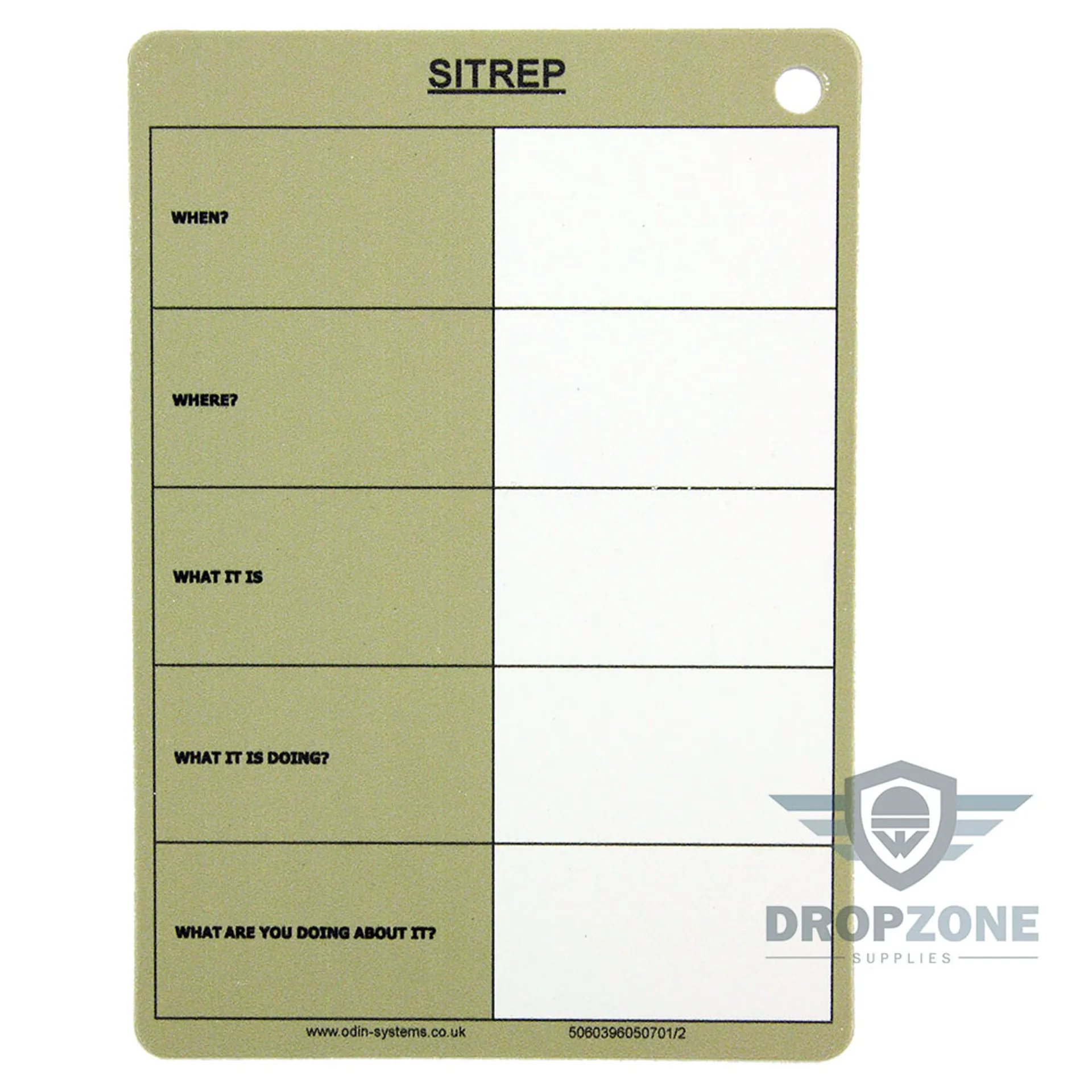 Odin A6 Fire Mission Slate Card