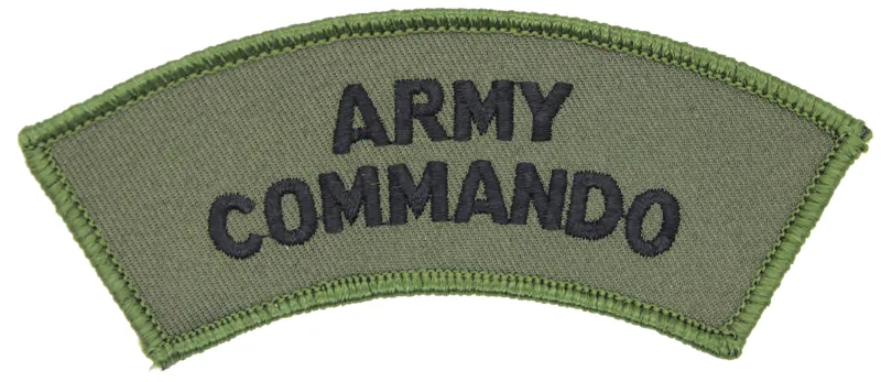 Army Commando CDO OD Black Titles: Sew On