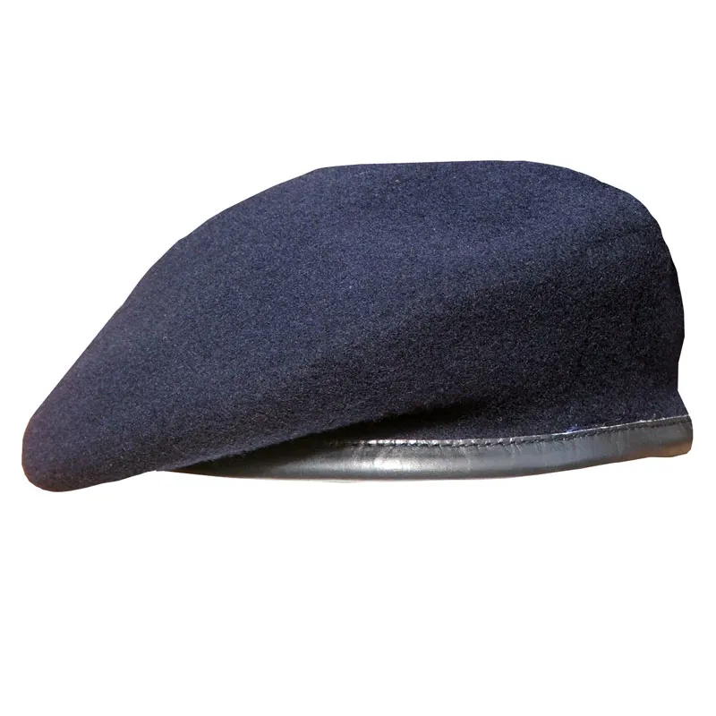 Navy Blue Officers Small Crown Silk Lined Beret