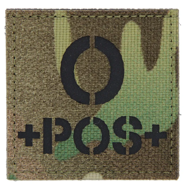 First Strike Multicamo IR Blood Group Hook and Loop Patch O POS