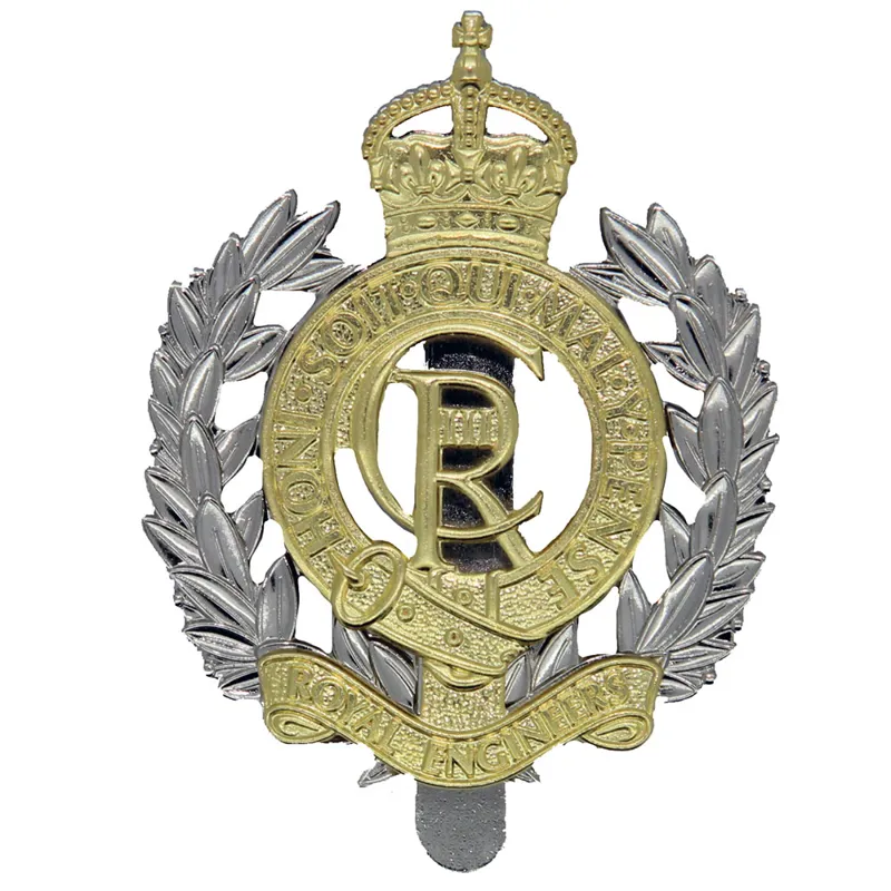 Royal Engineers Kings Crown Metal Cap Badge