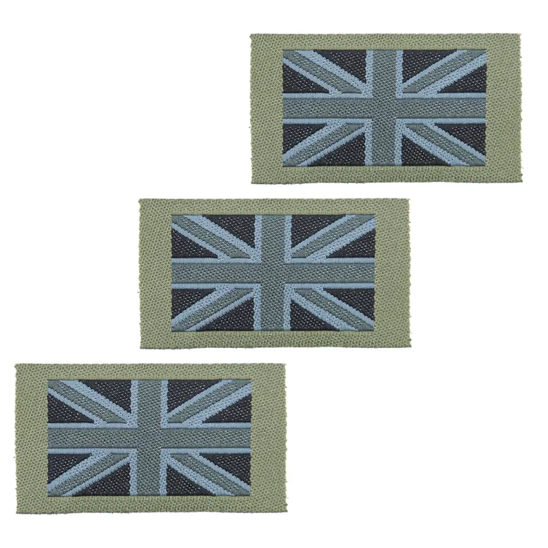 UK Subdued Mini Uniform Union Flag x3 Badges