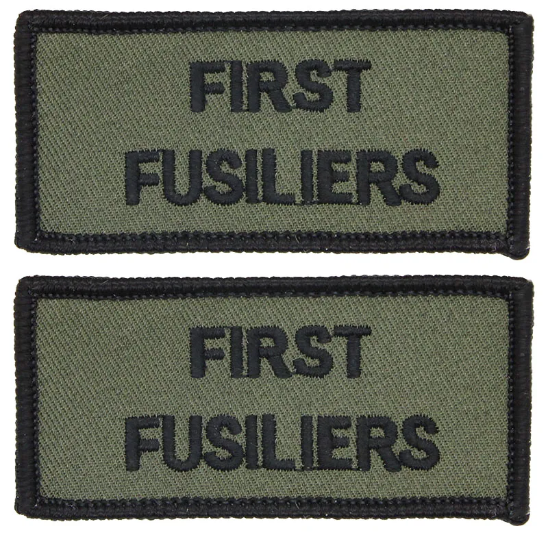 First Fusiliers 1 RRF Shoulder Flash Black Edge TRF