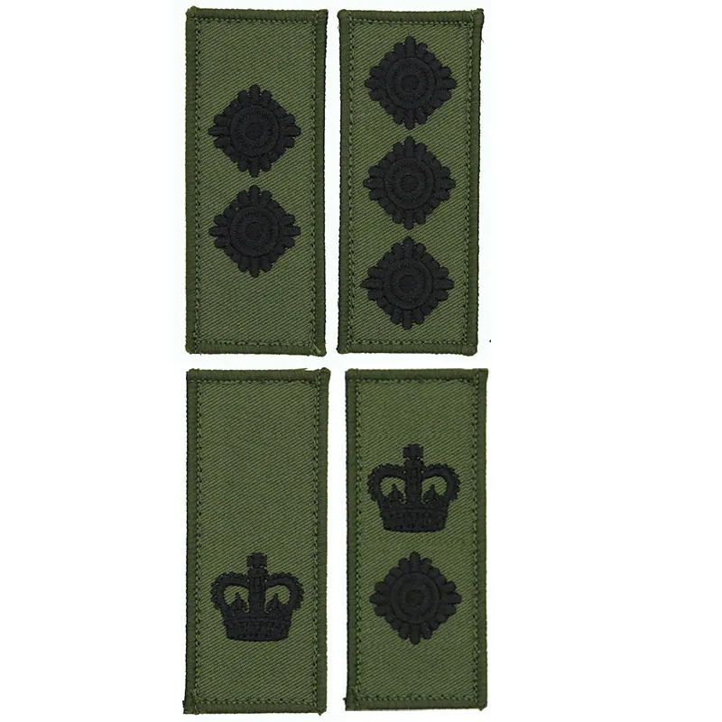 Olive Green Black Hook and Loop Officers Rank Patch